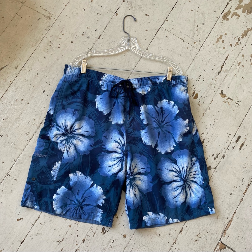 Speedo Hibiscus Flower Swim Trunks - Gem